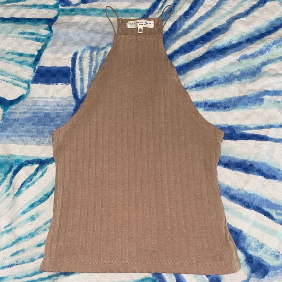Tops | Nude High Neck Midcrop Top | Poshmark
